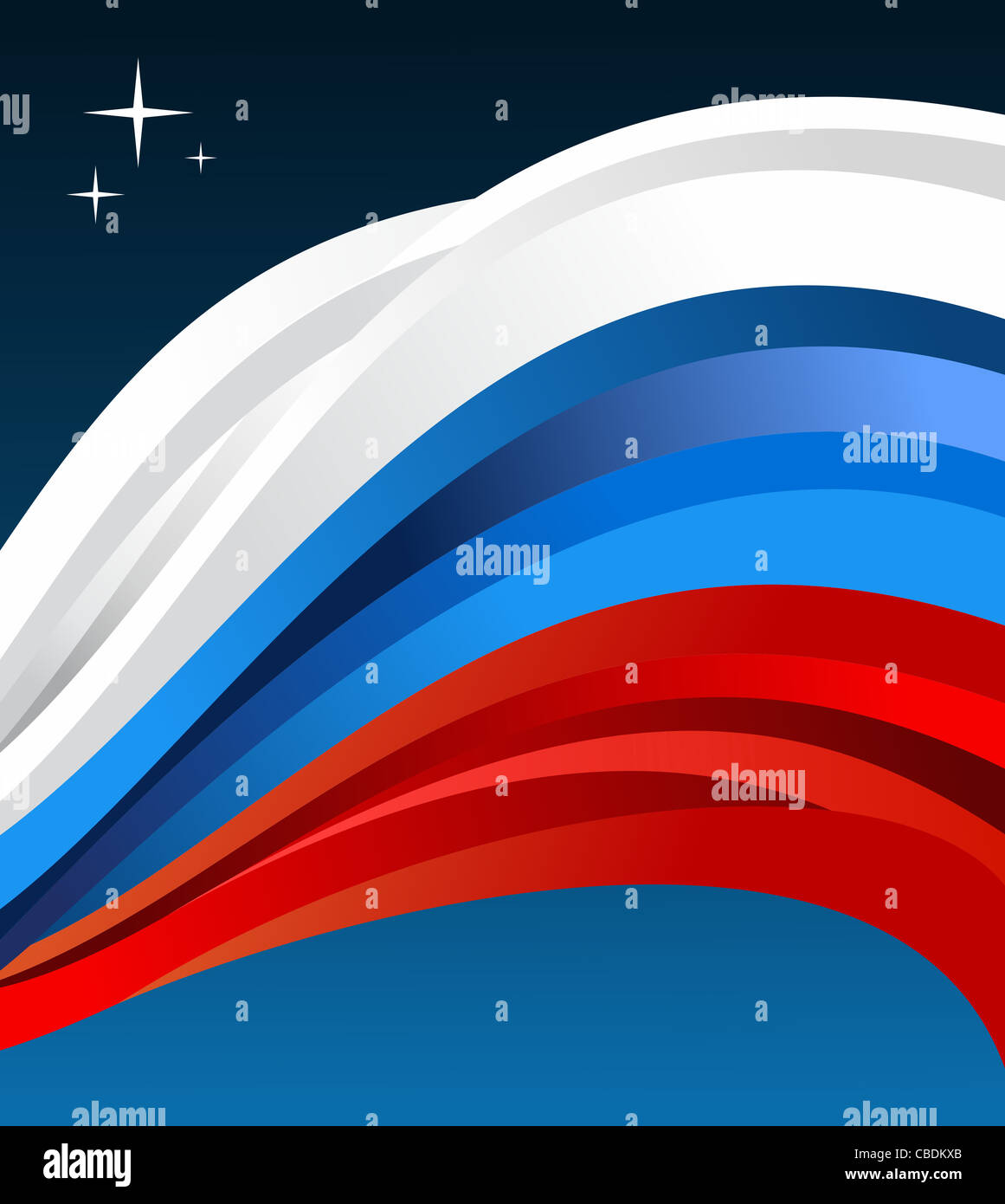 Russia flag illustration fluttering on blue background. Vector file ...