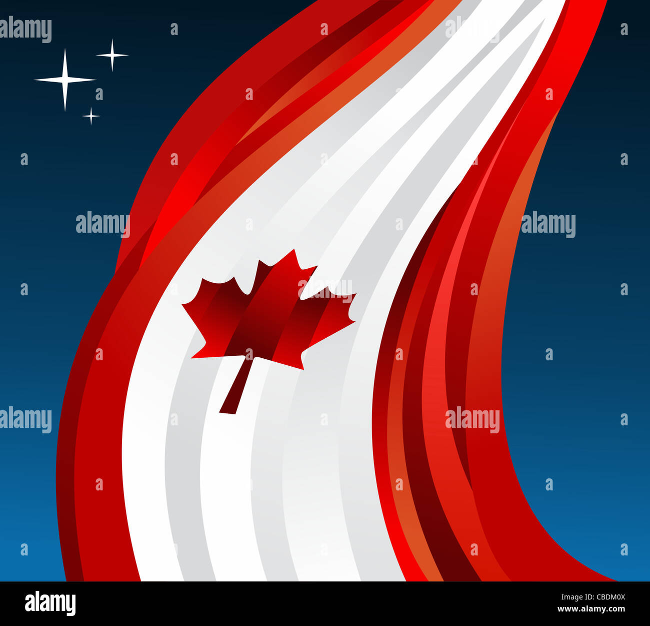 Canada flag illustration fluttering on blue background. Vector file ...