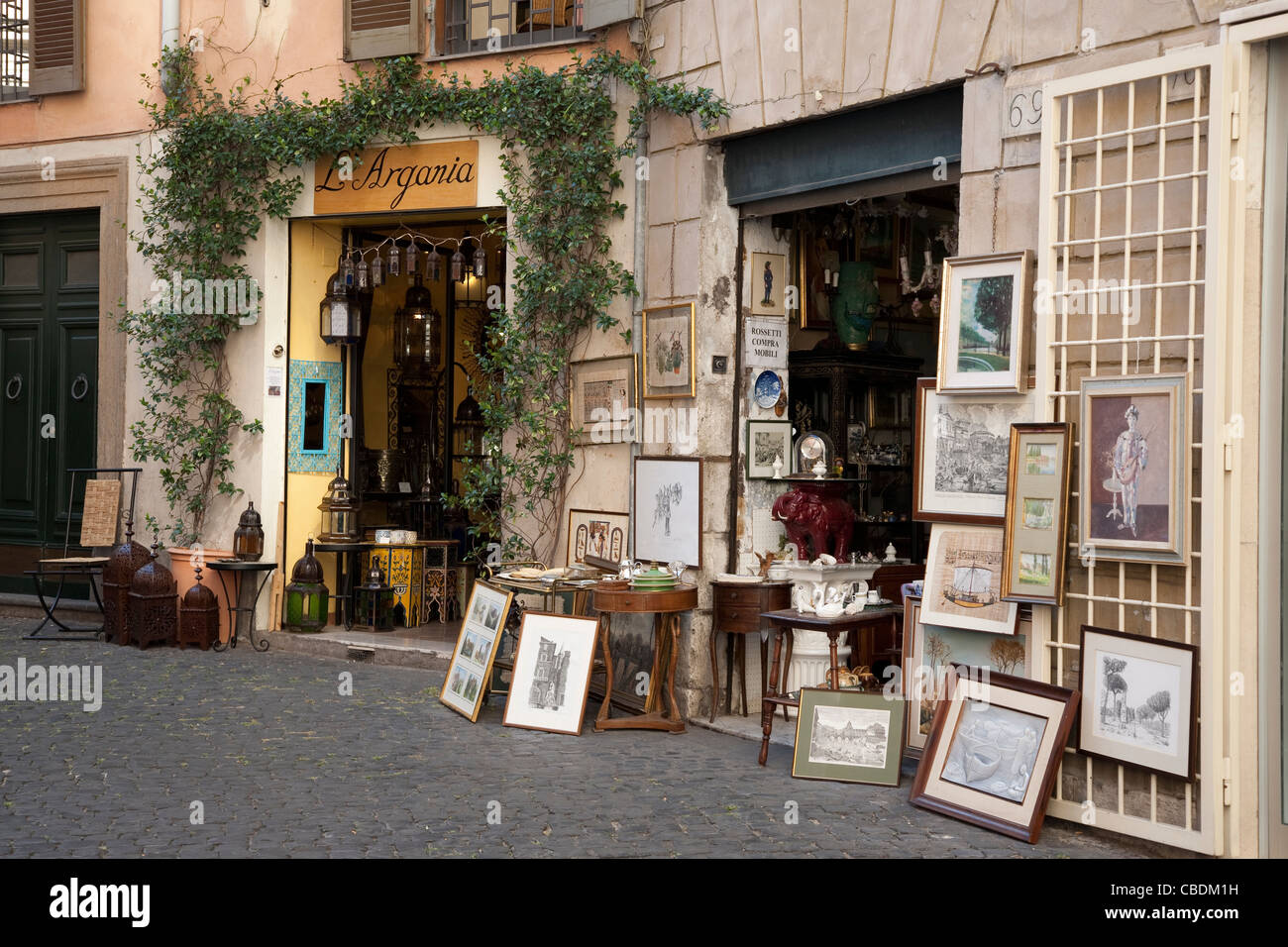 Shop Fronts on Via dei Cappellari in Rome, Italy, Europe Stock Photo ...