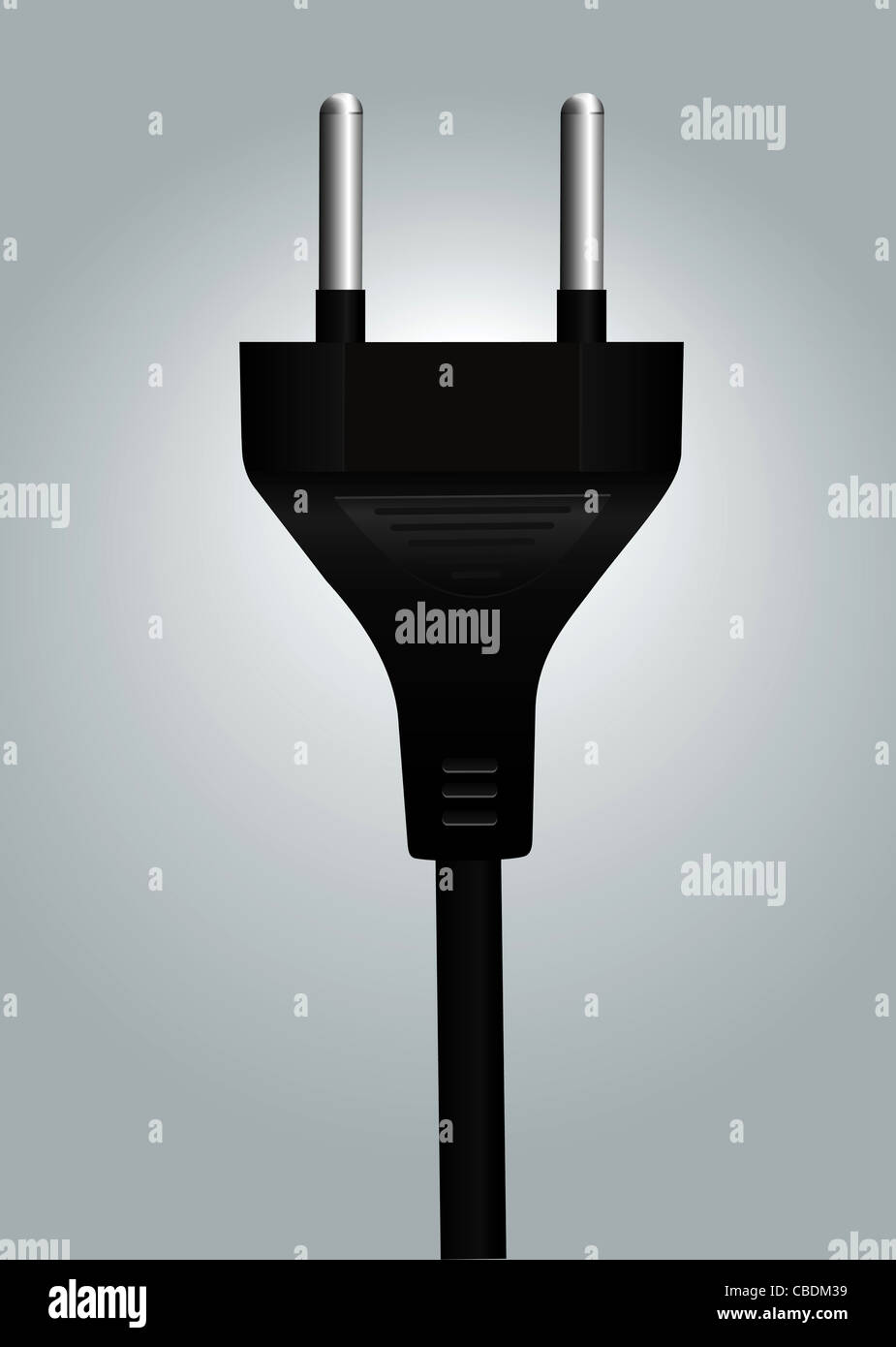 Power plug wire close up on light blue background. Vector file ...