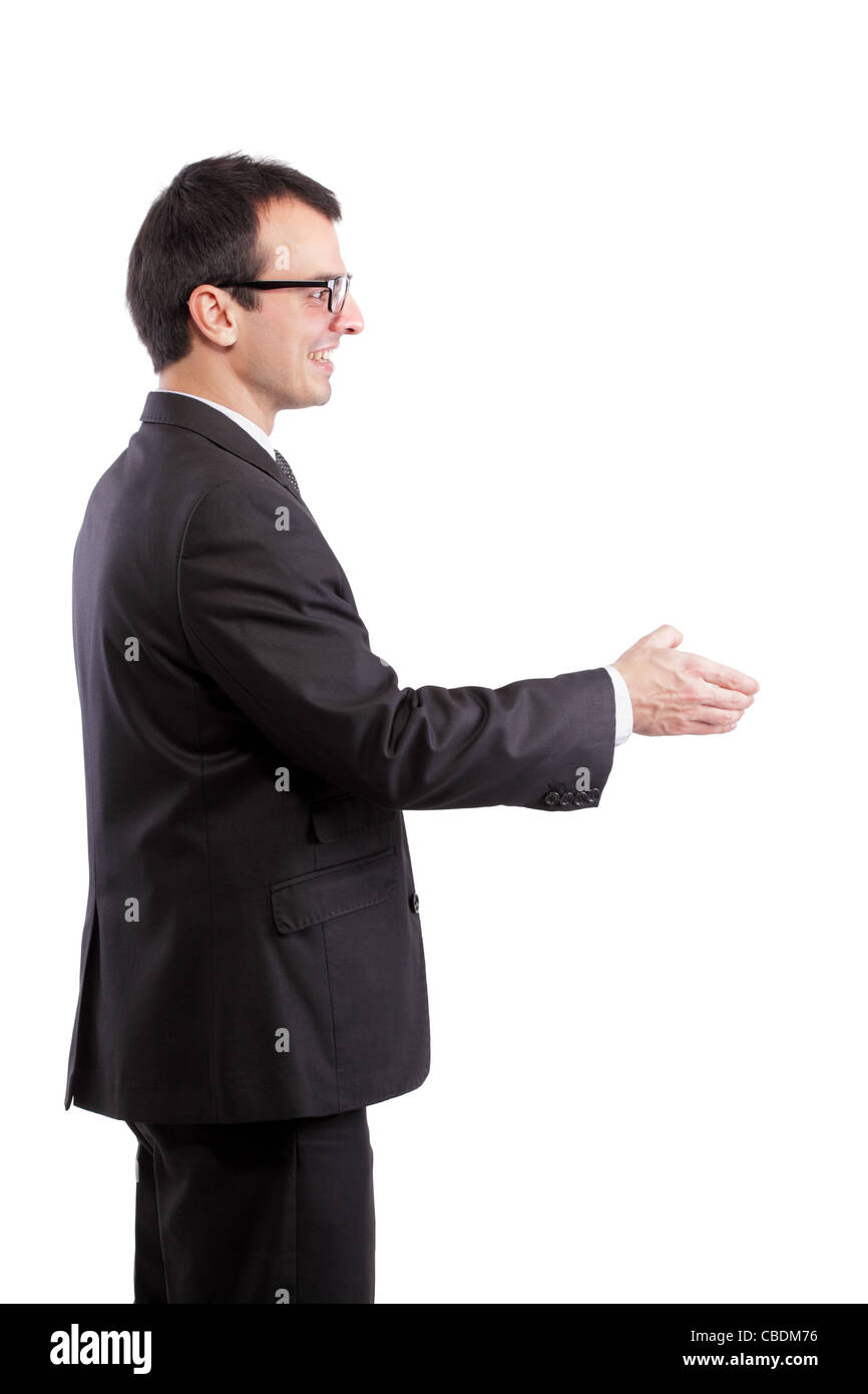 businessman offering his hand, isolated on white Stock Photo - Alamy