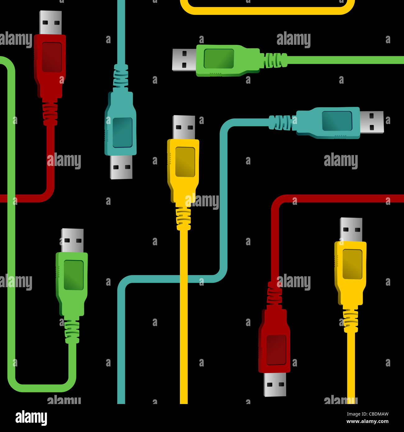 USB wire pattern in different colors. Vector file available Stock Photo ...