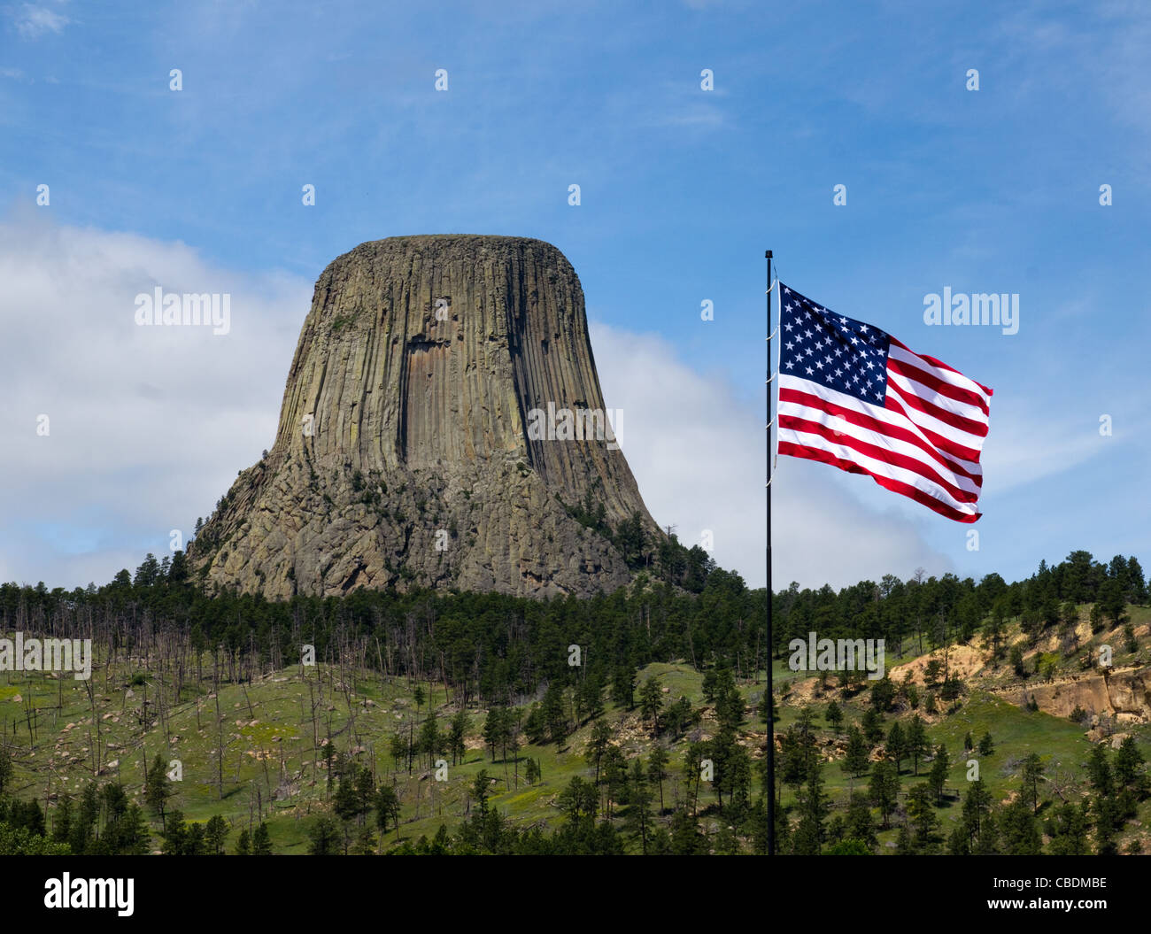 The Devil's Tower, American's First monument Stock Photo - Alamy