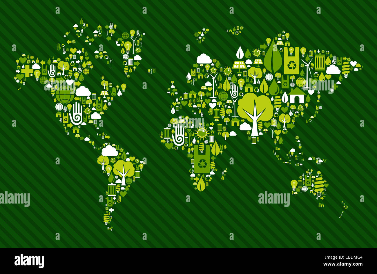 Environmental icon set in Globe world map. Vector file available Stock ...