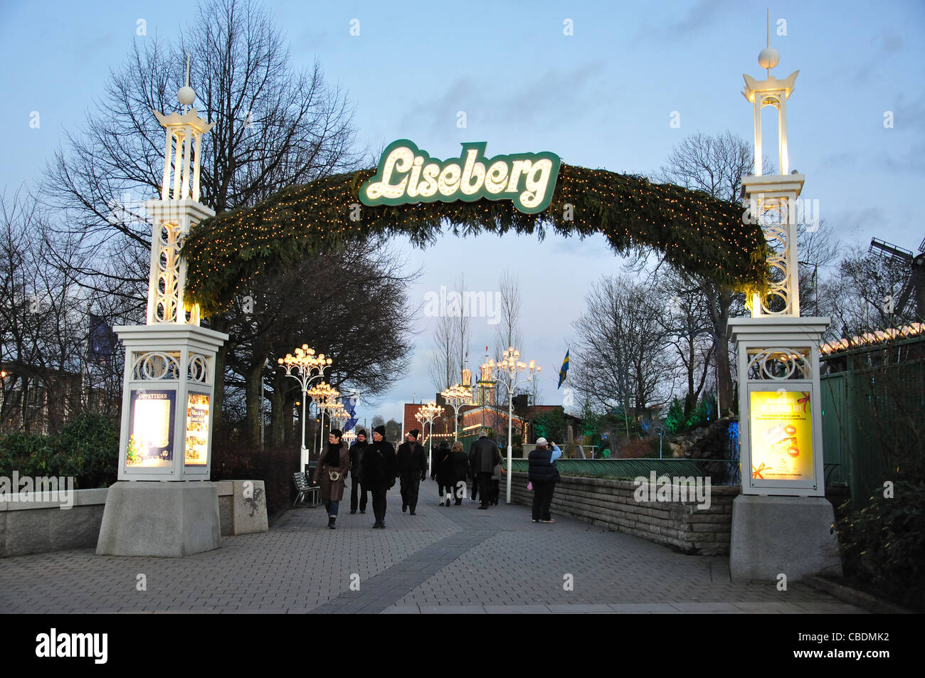 Entrance sign to Liseberg Christmas Market, Gothenburg, Västergötland ...