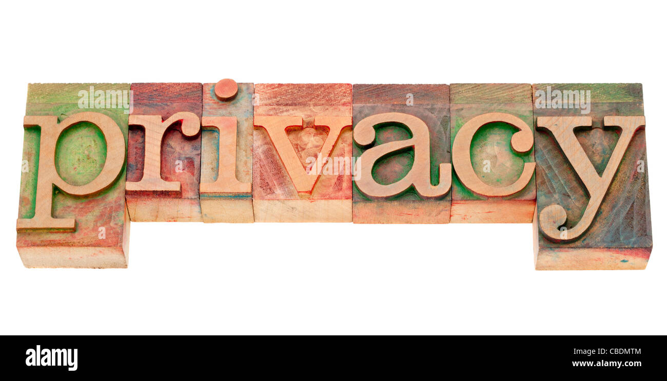 privacy - isolated word in vintage wood letterpress type Stock Photo ...