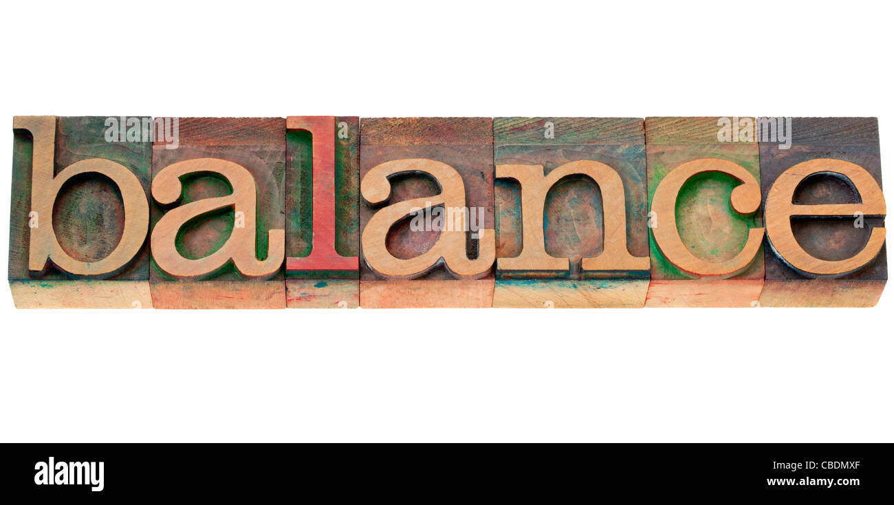 balance - isolated word in vintage wood letterpress printing blocks ...