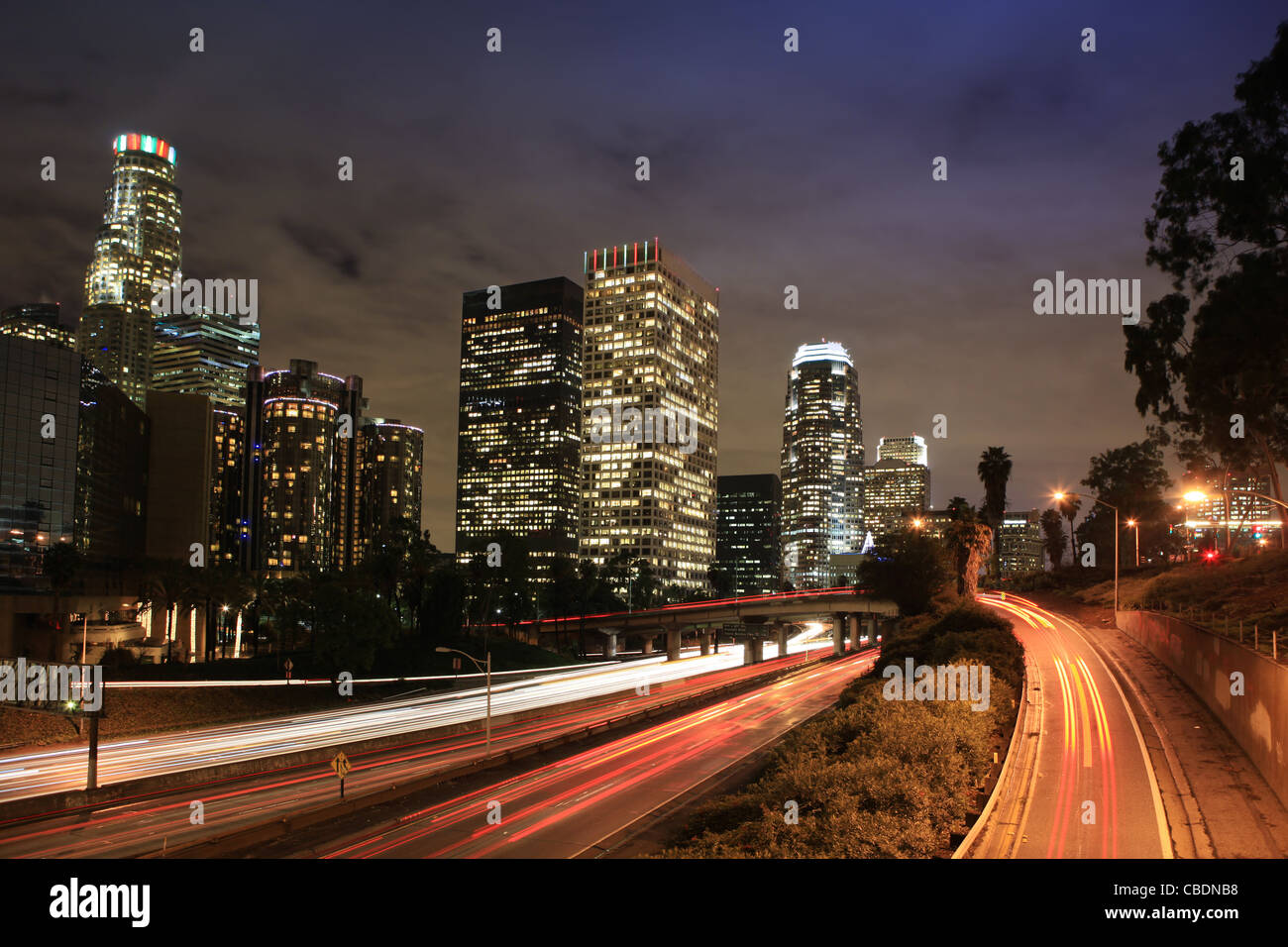Los angeles street scene night hi-res stock photography and images - Alamy