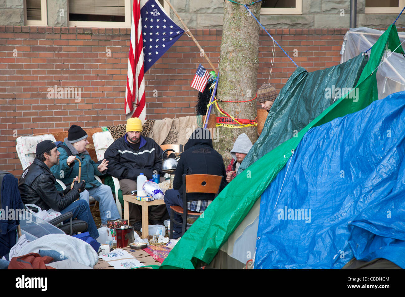 People in encampment of Occupy Seattle, Washington, USA Stock Photo - Alamy