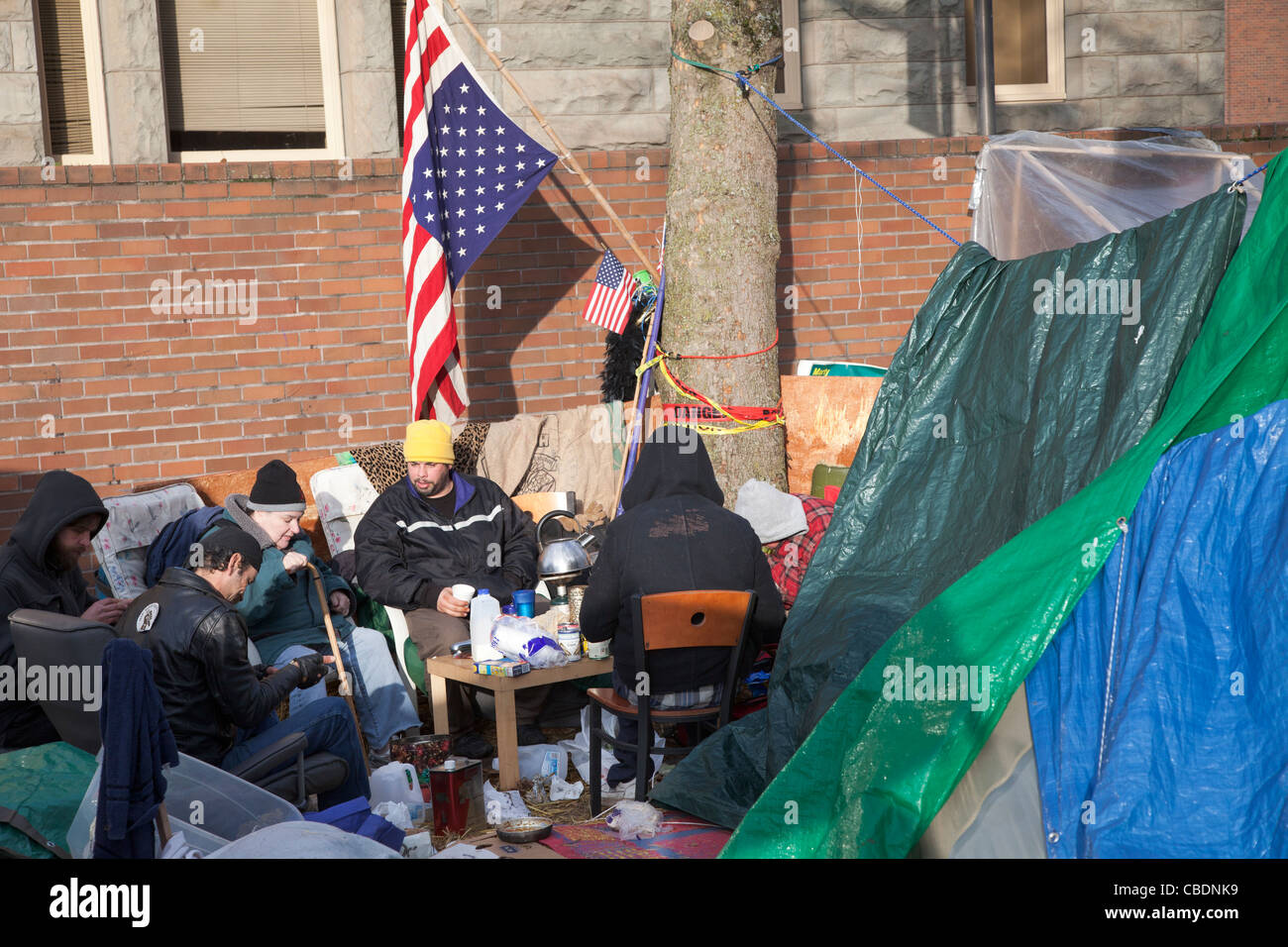 People in encampment of Occupy Seattle, Washington, USA Stock Photo - Alamy