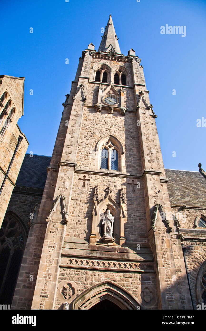 Tower and spire of St Nicholas Church, Durham, County Durham, north ...