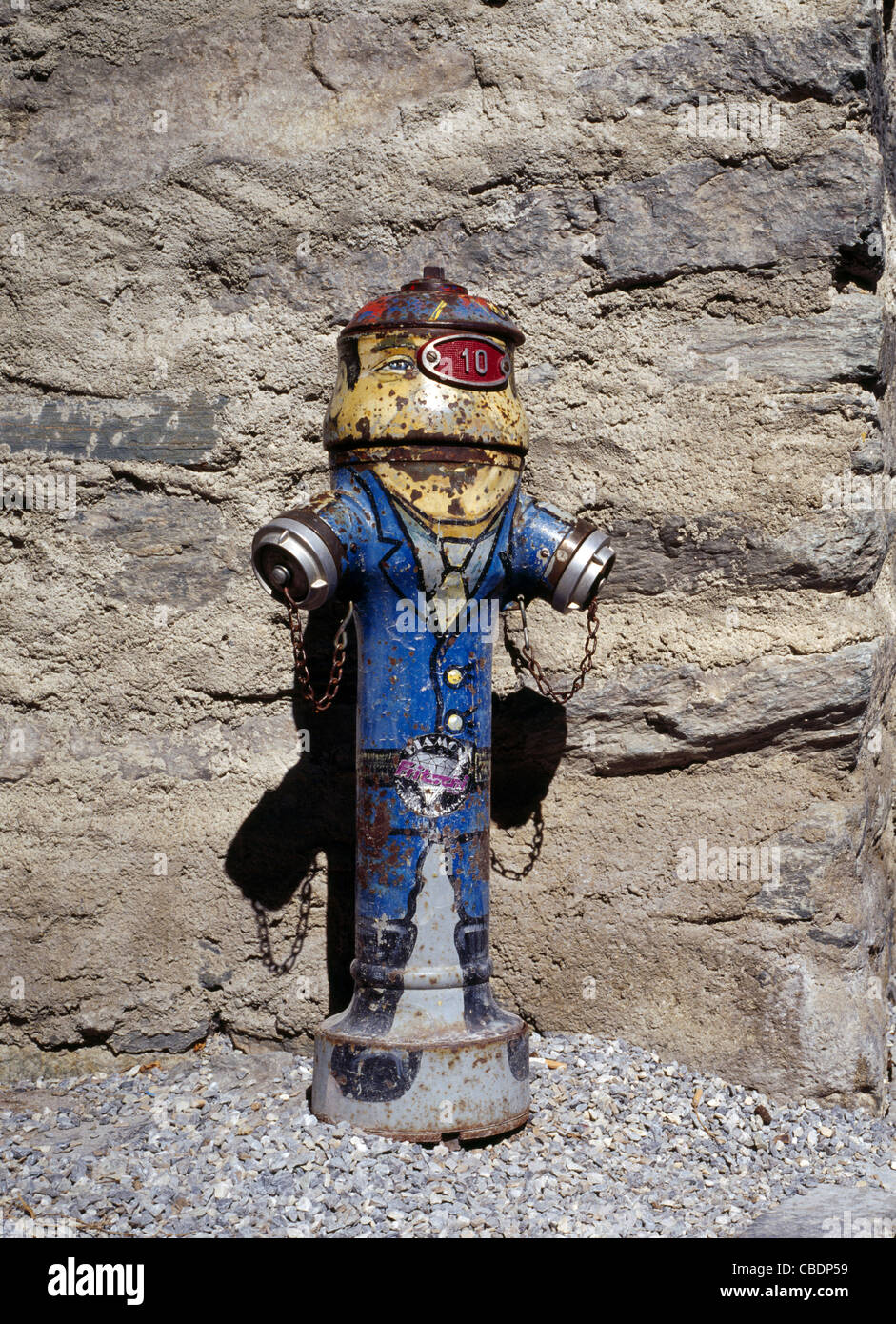 imaginative painted water hydrant as a manikin with a cravat Stock ...