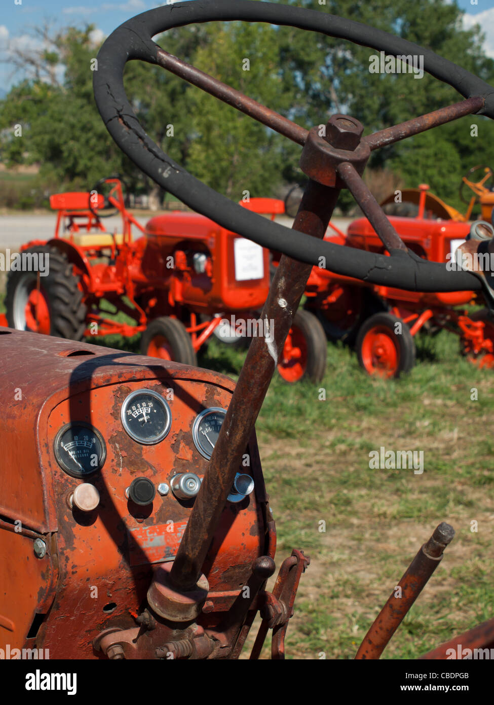 Old farm equipment on the display at the Yesteryear Farm Show in ...