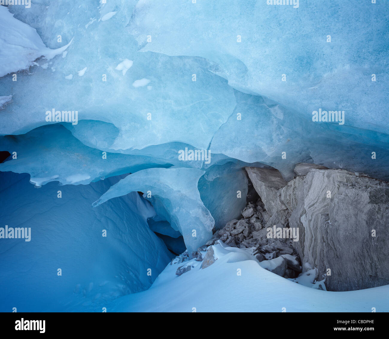 Bizarre and gorgeous ice cave of the Glacier de Zinal in Valais Wallis ...