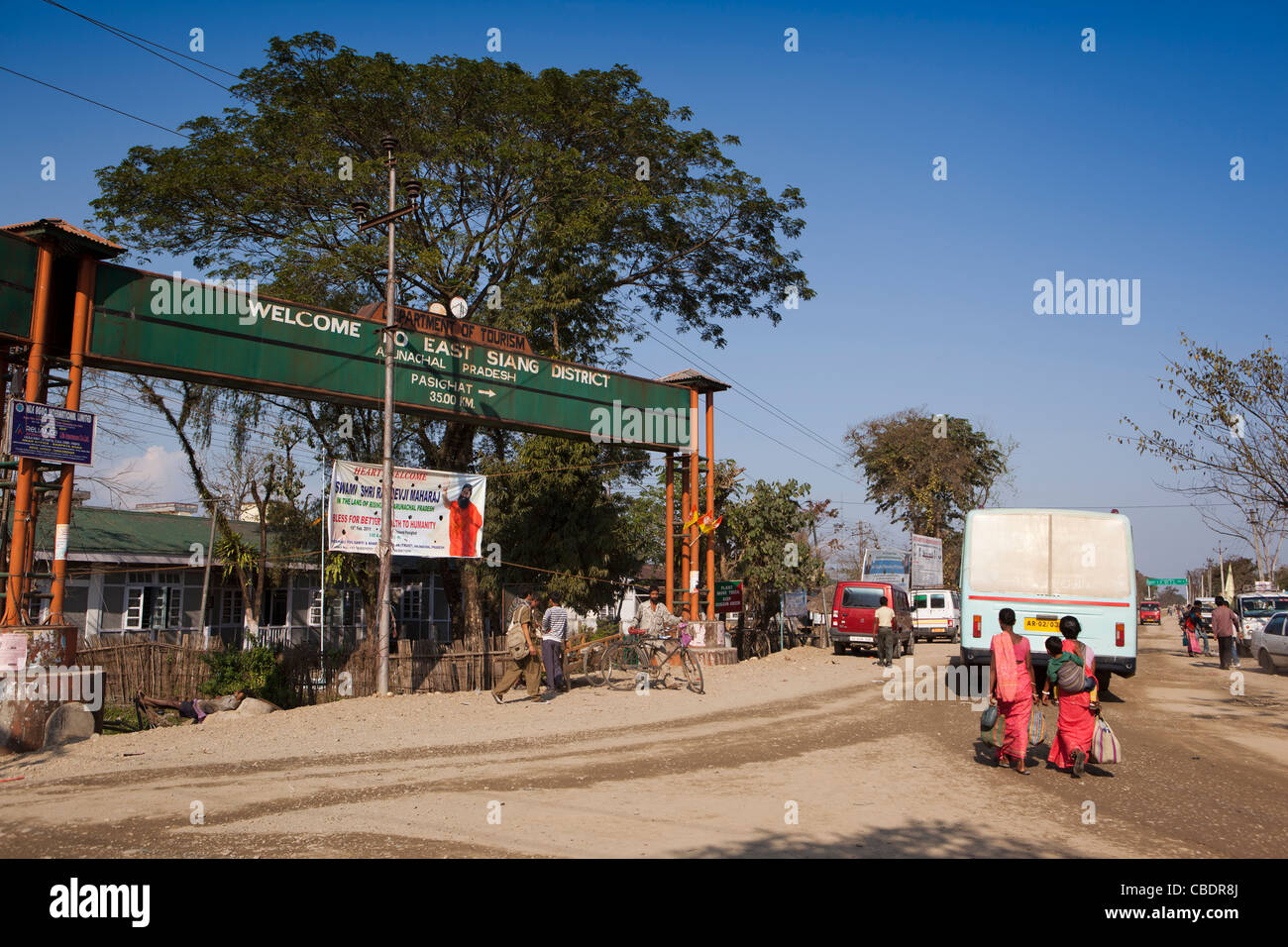 India, Arunachal Pradesh, East Siang District, Jonai Bazar at border ...