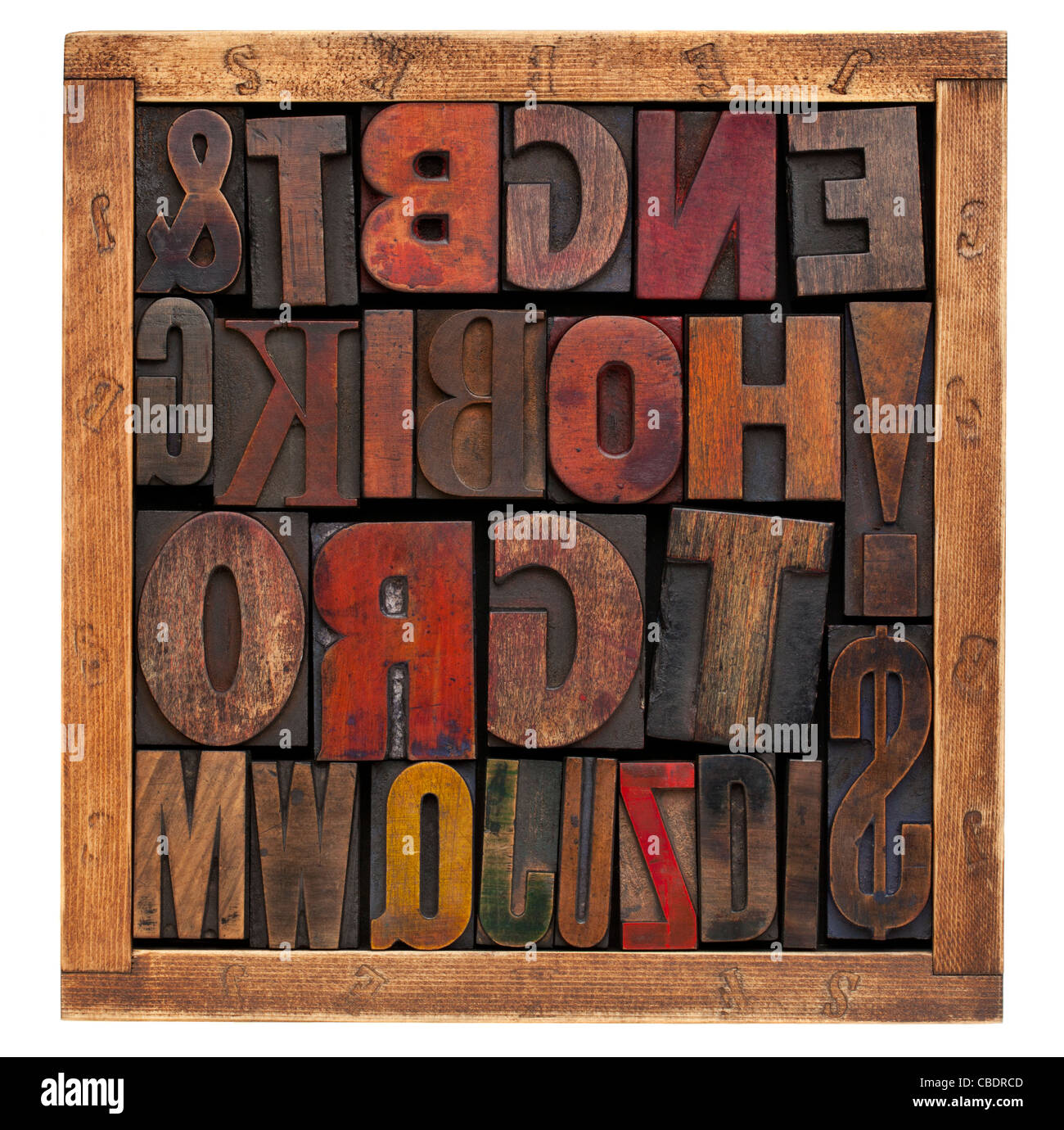 Letterpress printing in red brown hi-res stock photography and images ...