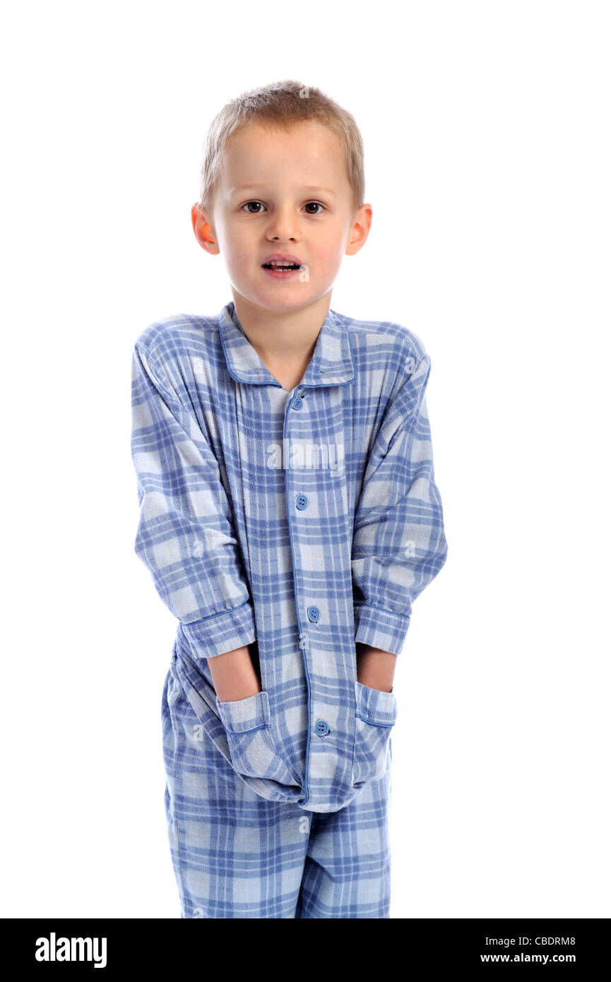 little boy in pajamas. isolatd on white background Stock Photo - Alamy