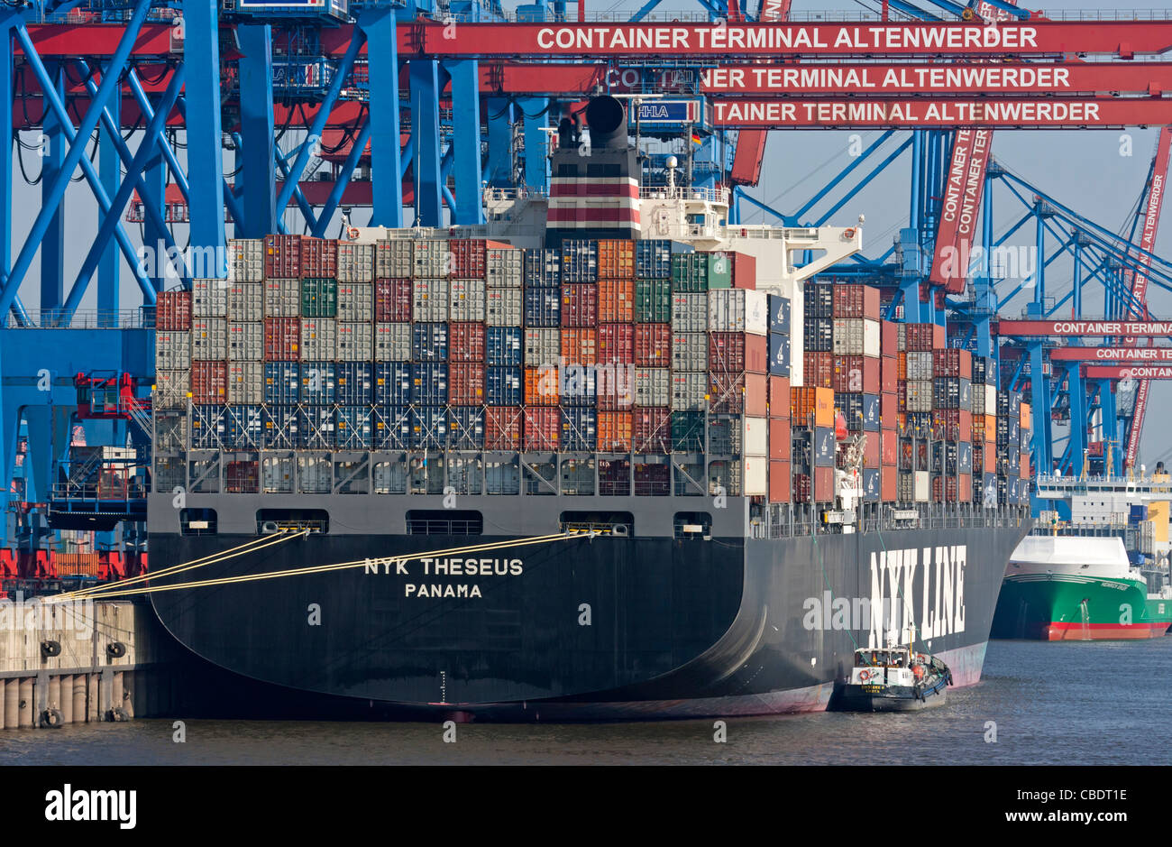 Container terminal Altenwerder at Hamburg harbour, Germany Stock Photo ...