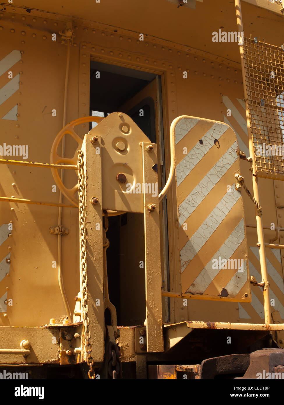 Yellow caboose from the Rio Grande Railroad in Eagle historical museum ...