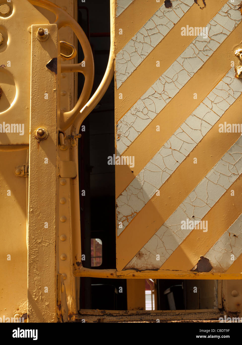 Yellow caboose from the Rio Grande Railroad in Eagle historical museum ...