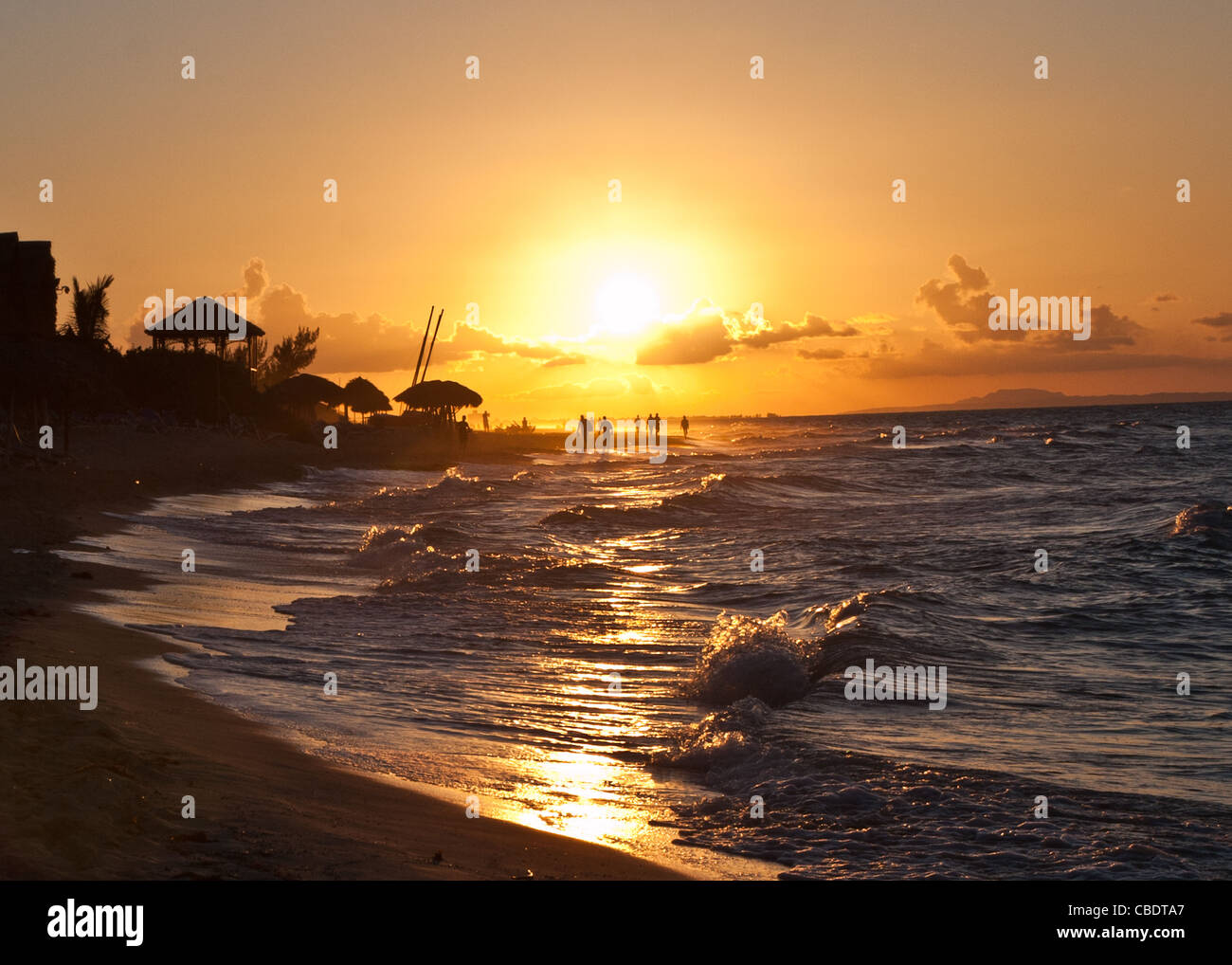 sunset on a beach in Varadero Cuba Stock Photo - Alamy