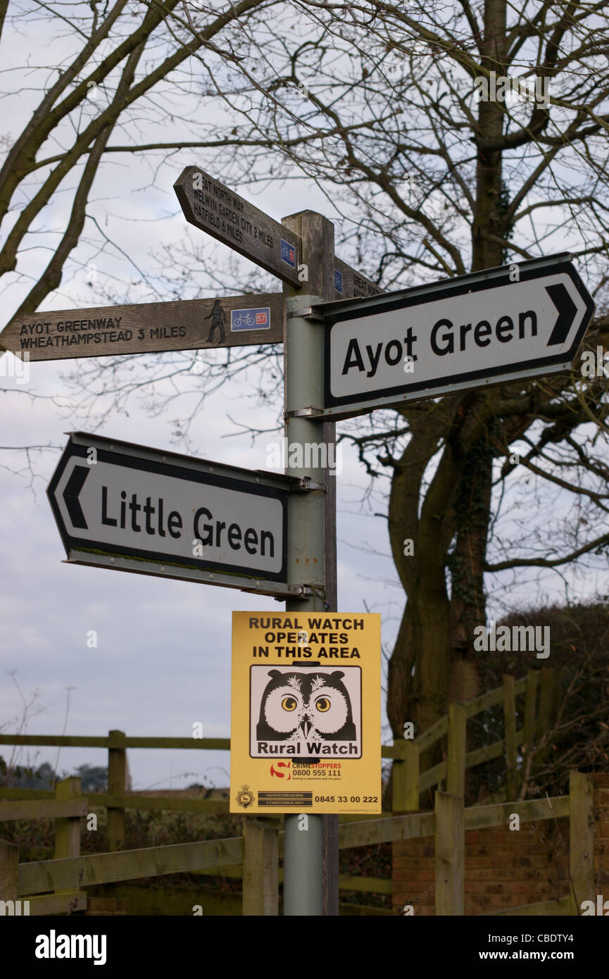 Footpath direction marker signs for the Lea Valley Walk and ...