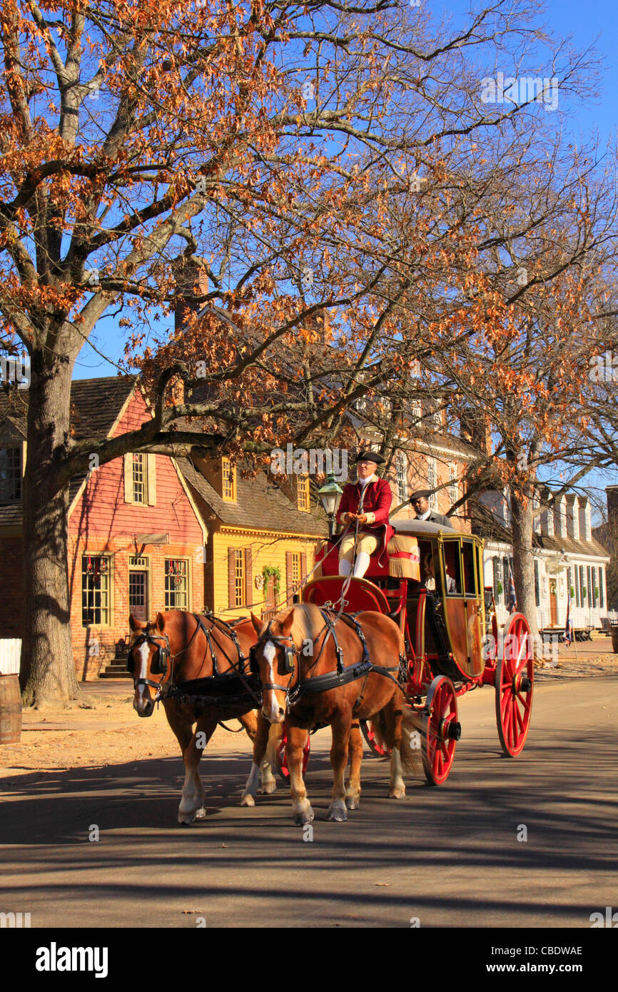 Carriage and horses colonial williamsburg virginia hi-res stock ...