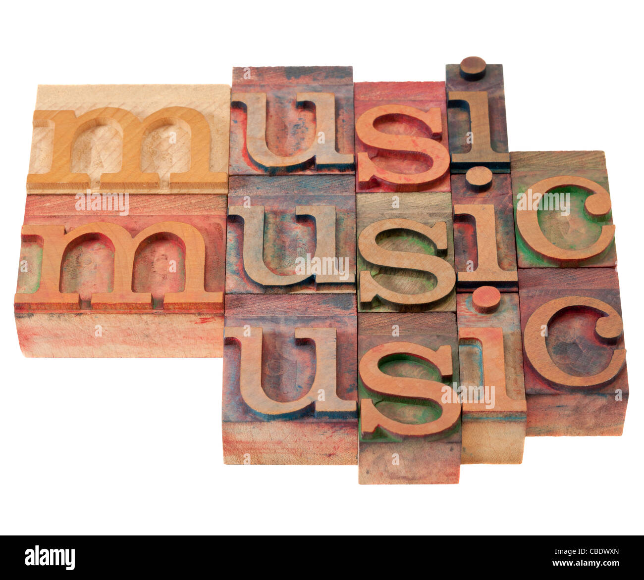 music - isolated word abstract in vintage wood letterpress printing ...