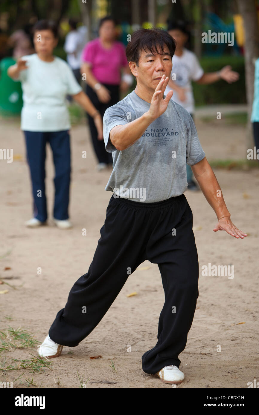Thai Chi exercise group, Victoria Park Causeway Bay, Hong Kong Island ...