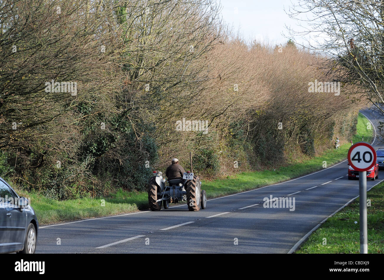 Old tractor and 40 mph sign hi-res stock photography and images - Alamy
