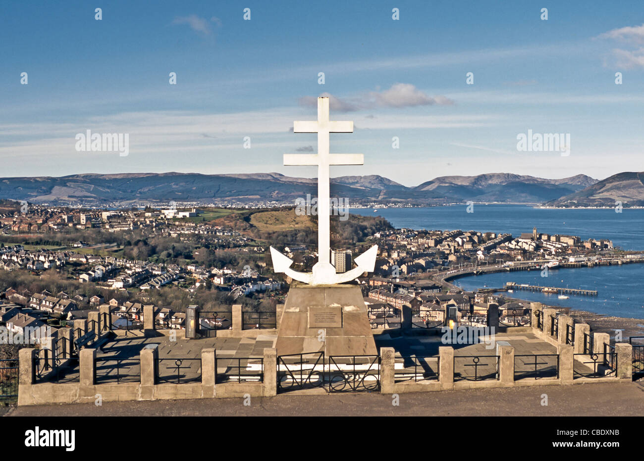 Memorial at Lyle Hill in Greenock as a monument to Free French sailors ...