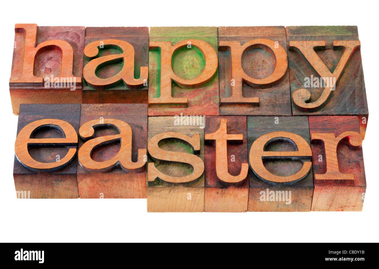 Easter wooden word hi-res stock photography and images - Alamy