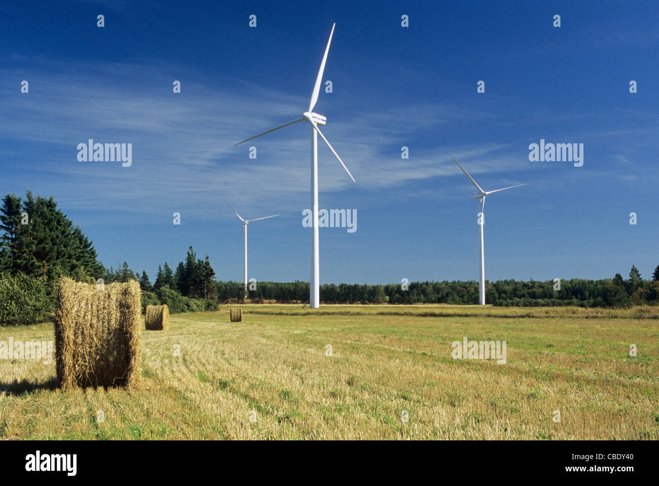 West Cape Wind Farm in Prince Edward Island, Canada; wind turbines ...