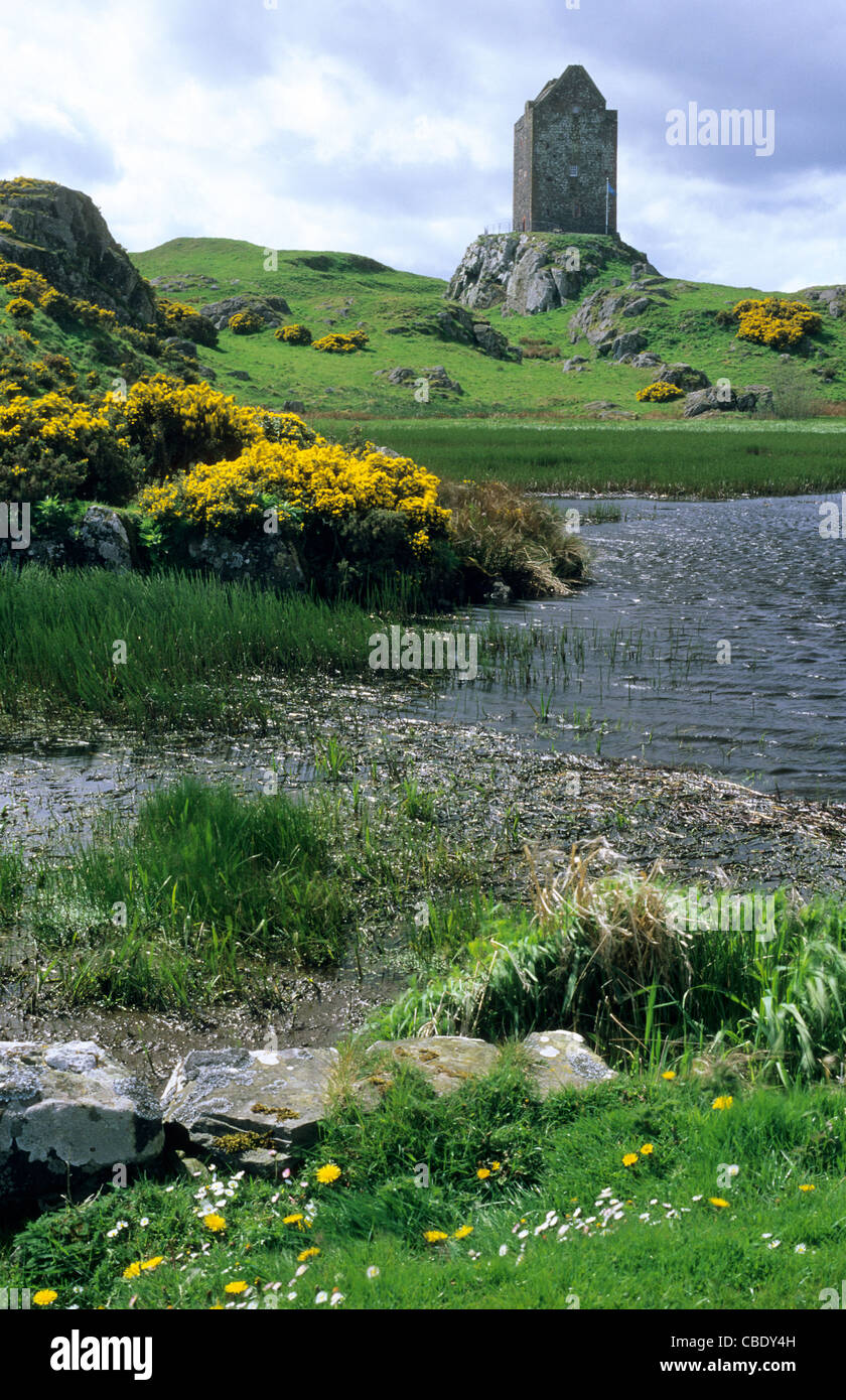 Smailholm Tower, in the Borders, Scotland, UK, near Dryburgh, one of ...