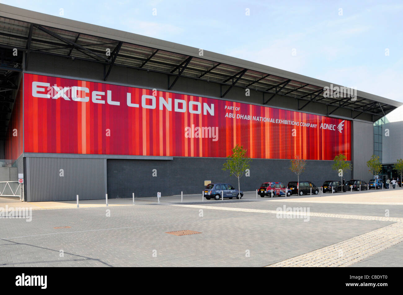 Taxi rank queue of London cab waiting outside the Phase 2 extension to ...