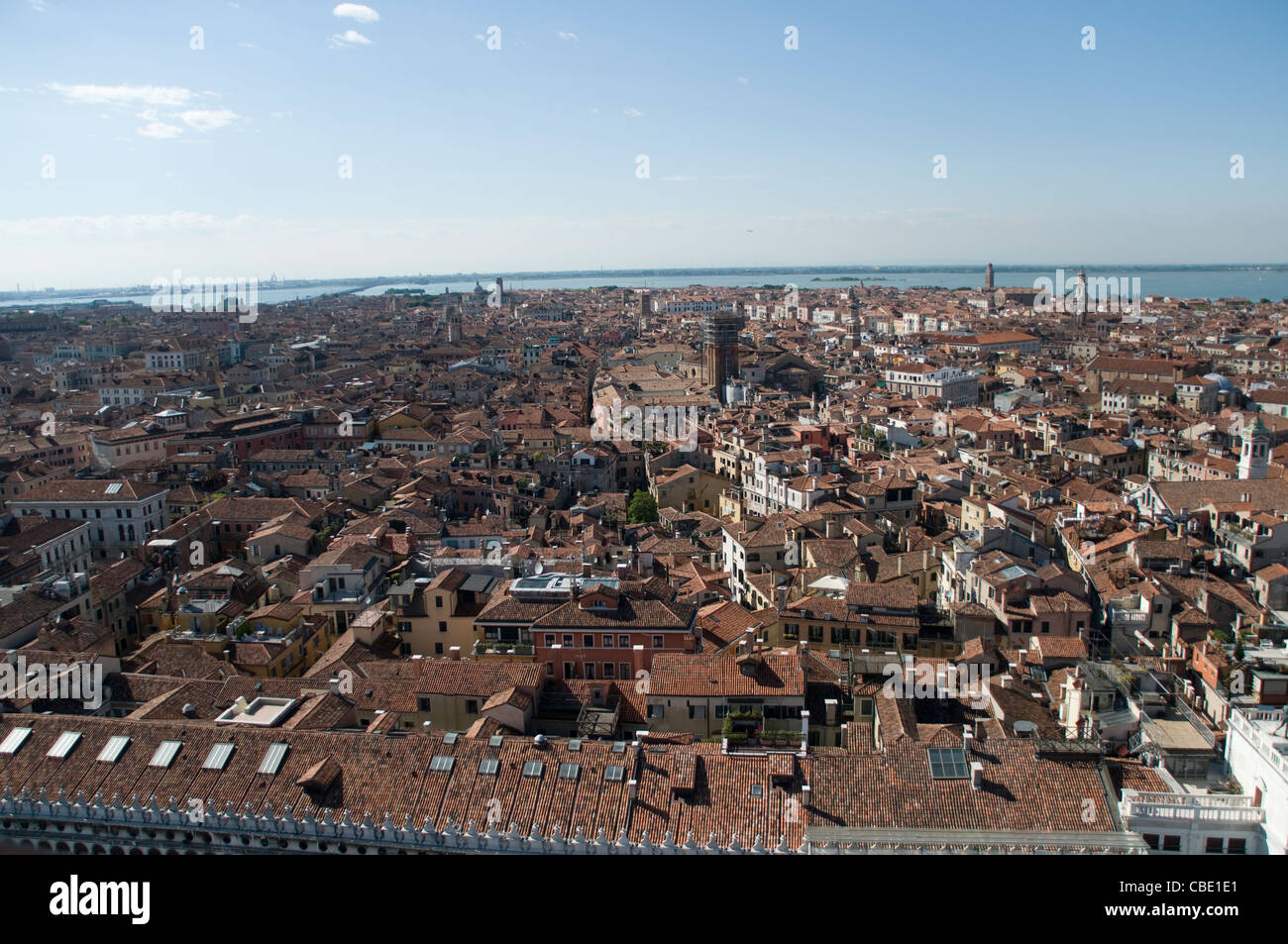 High view across landscape of Venice rooftops Stock Photo - Alamy