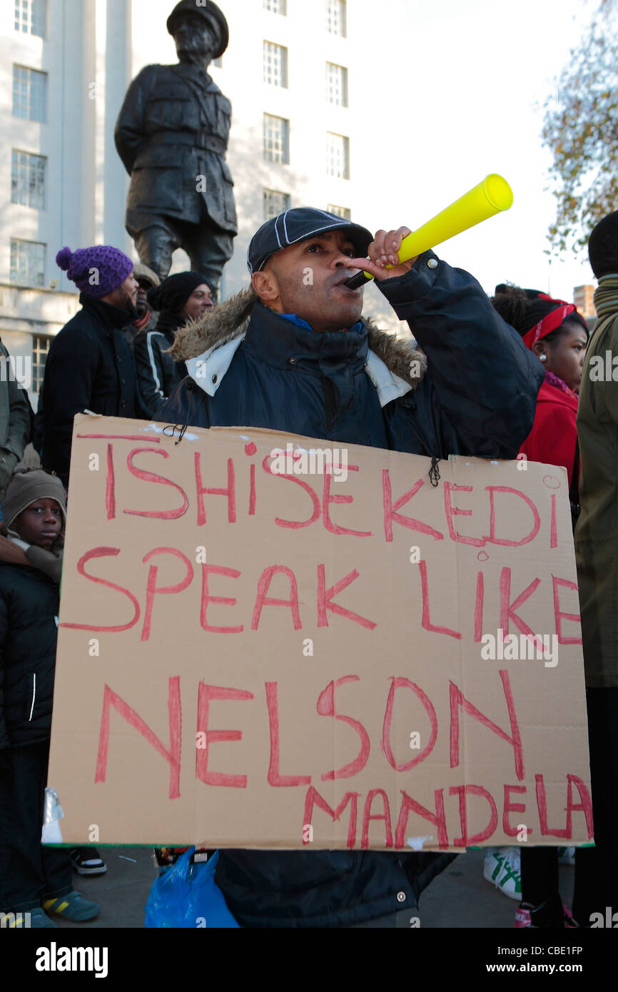 Congolese protesters rally in Whitehall in one of a series of demo's ...