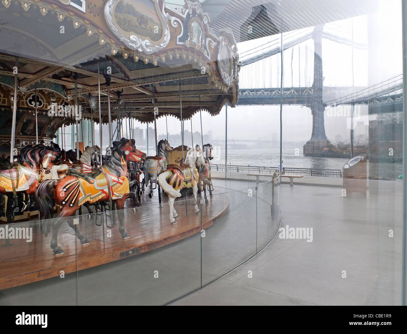 Jane's carousel in Brooklyn Bridge Park Stock Photo - Alamy