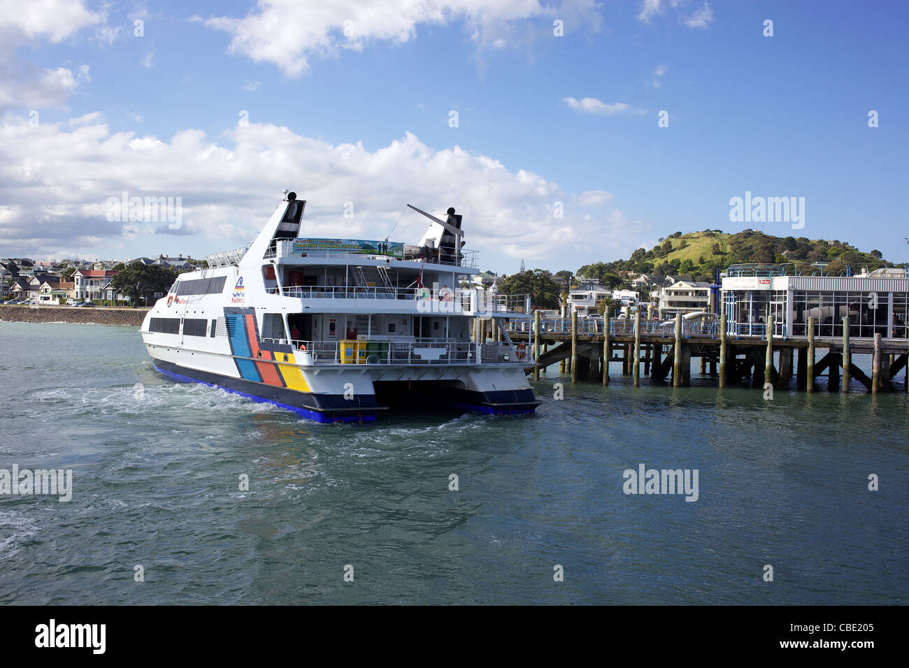 The Devonport Ferry at the wharf in Devonport. Auckland, New Zealand ...