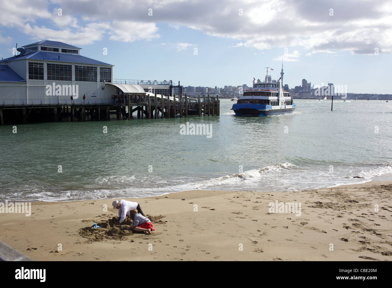 The Devonport Ferry at the wharf in Devonport. Auckland, New Zealand ...