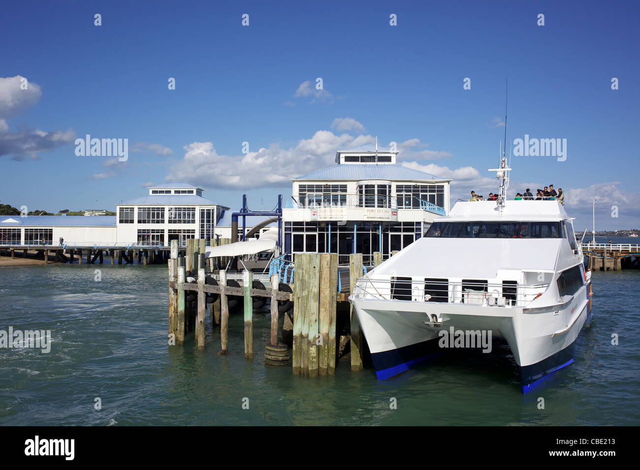 The Devonport Ferry at the wharf in Devonport. Auckland, New Zealand ...