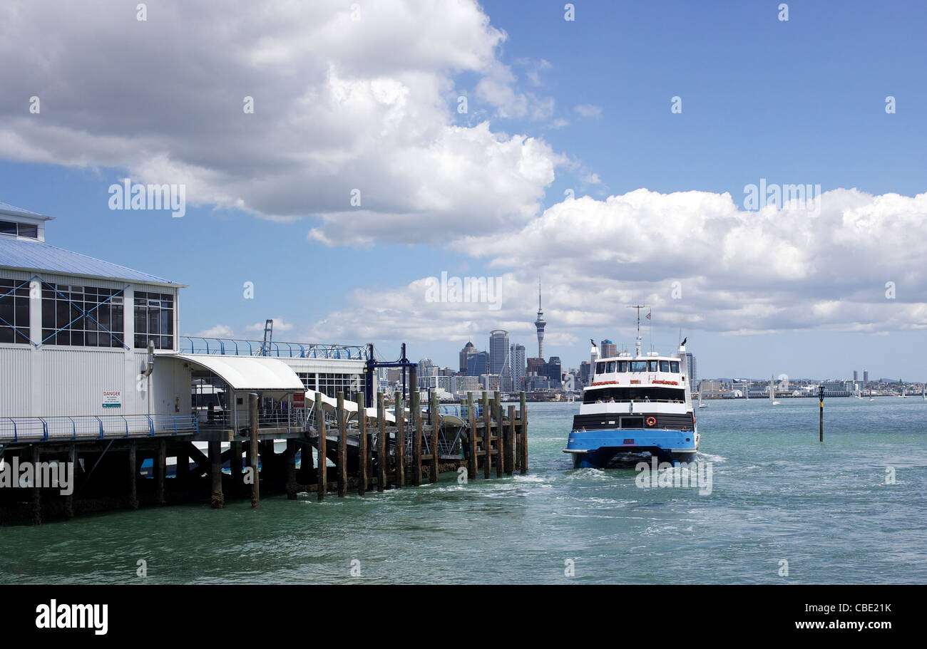 The Devonport Ferry at the wharf in Devonport. Auckland, New Zealand ...
