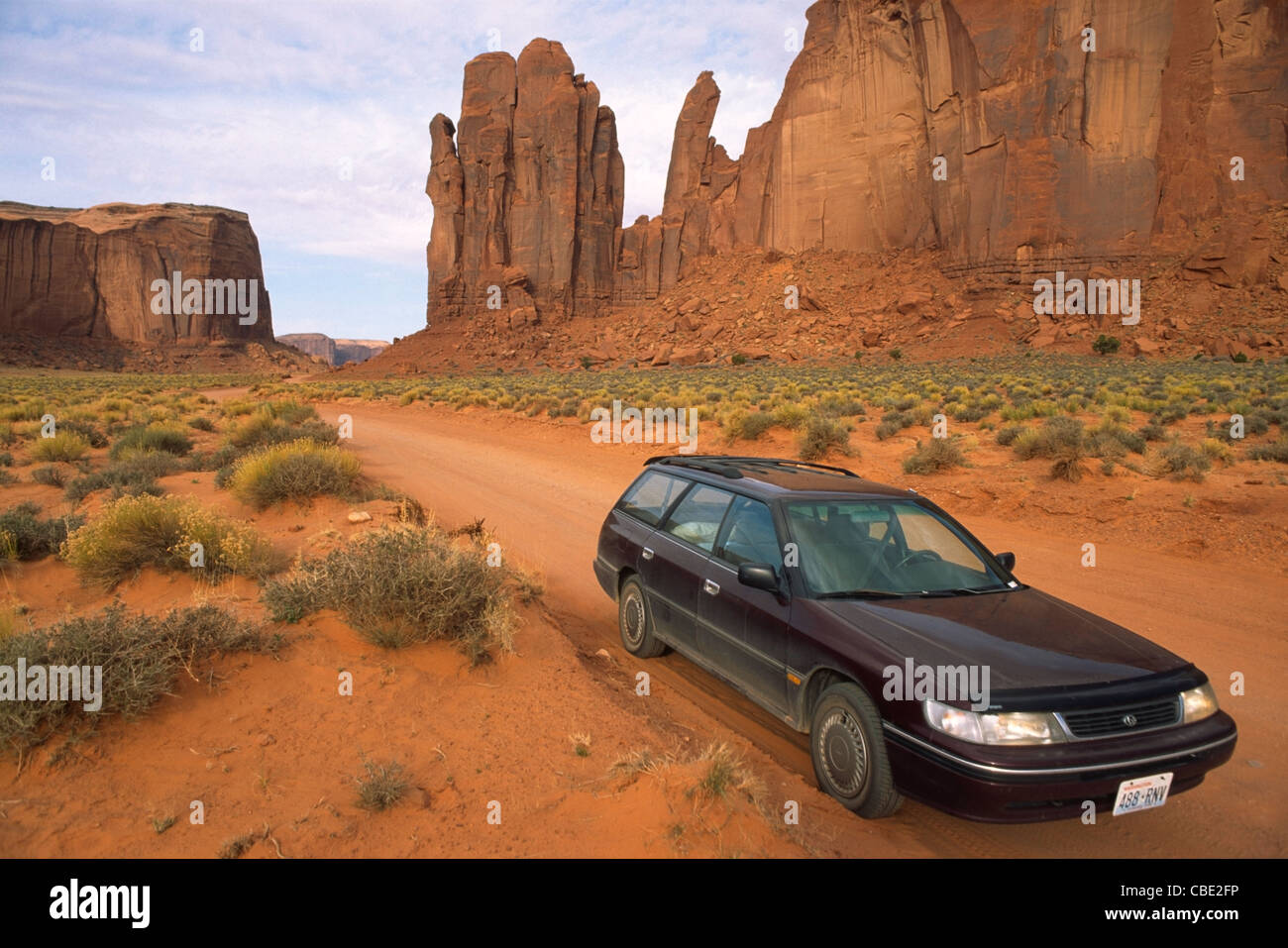 Driving through Monument Valley Stock Photo - Alamy