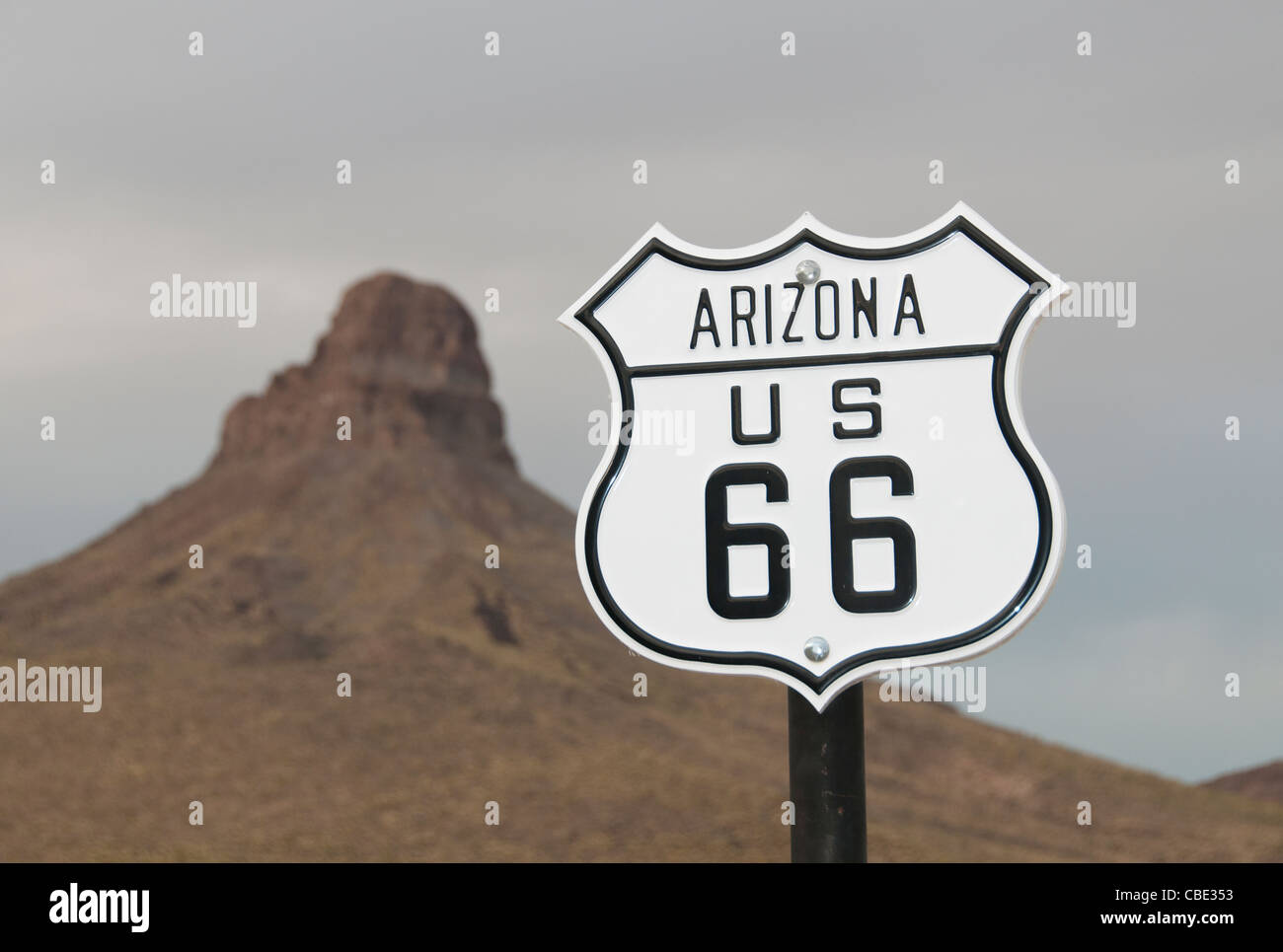 Historic Route 66 traffic Sign National Highway Arizona American Stock ...