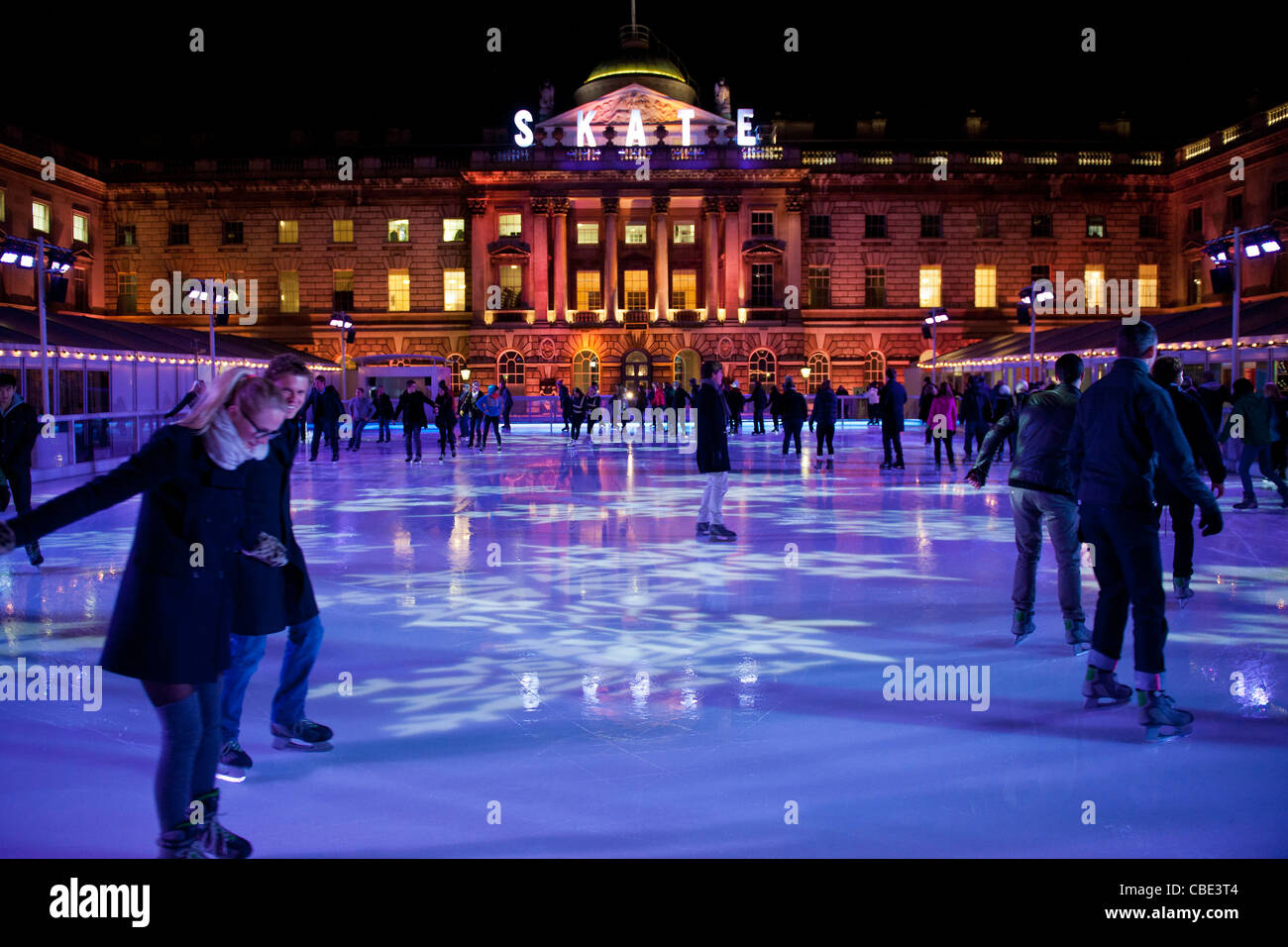 Ice skating at the Somerset House winter ice rink Stock Photo - Alamy
