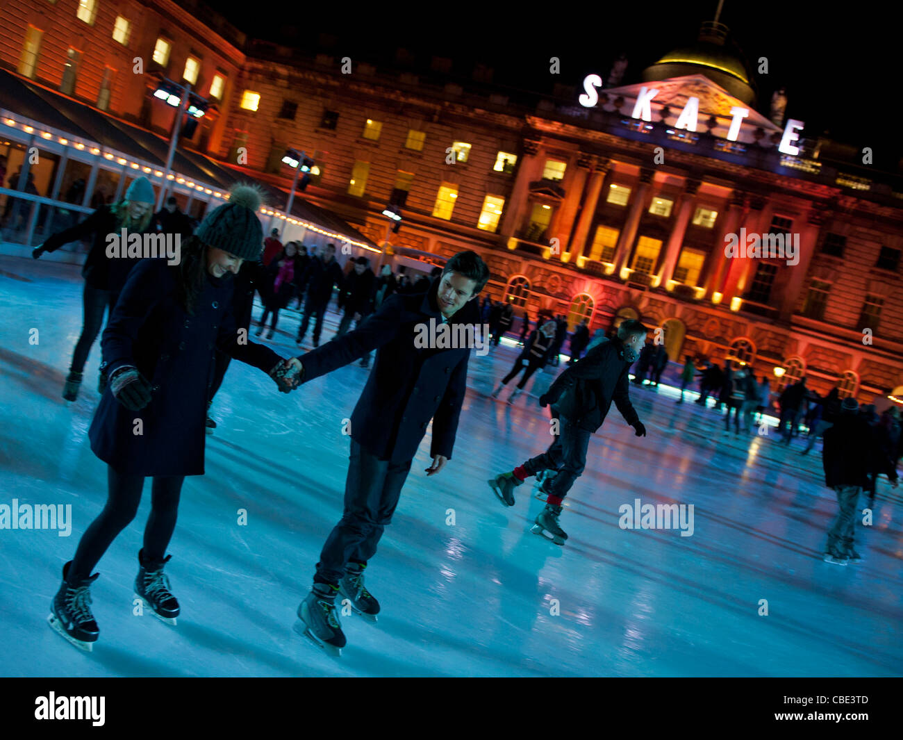 Ice skating at the Somerset House winter ice rink Stock Photo - Alamy