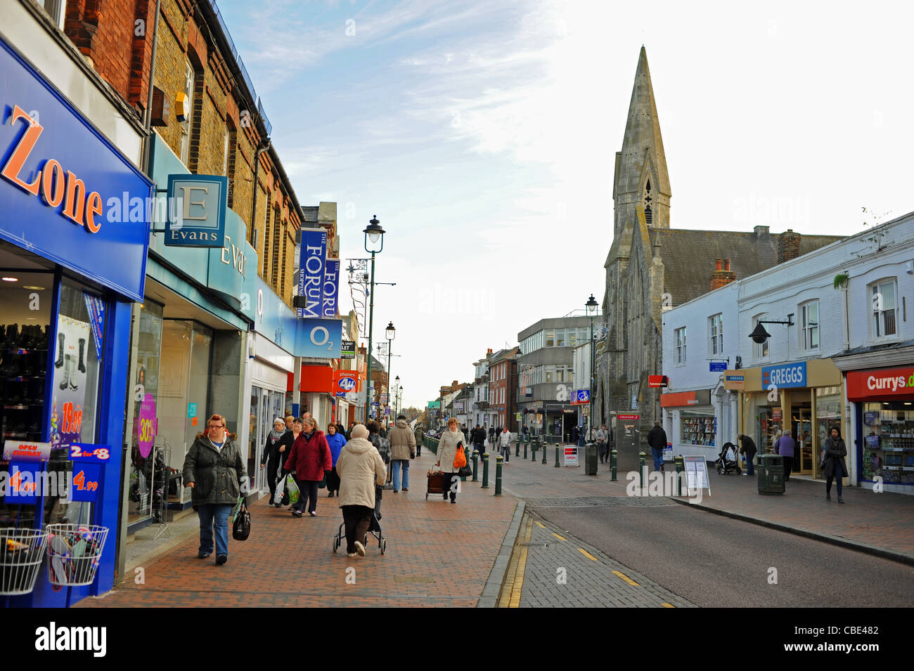 Shoppers in Sittingbourne High Street Kent UK Stock Photo - Alamy