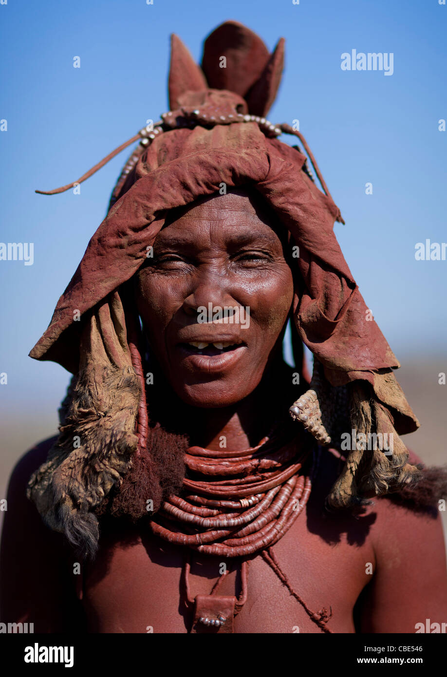 Himba Woman Wearing The Erembe Headdress, Angola Stock Photo - Alamy