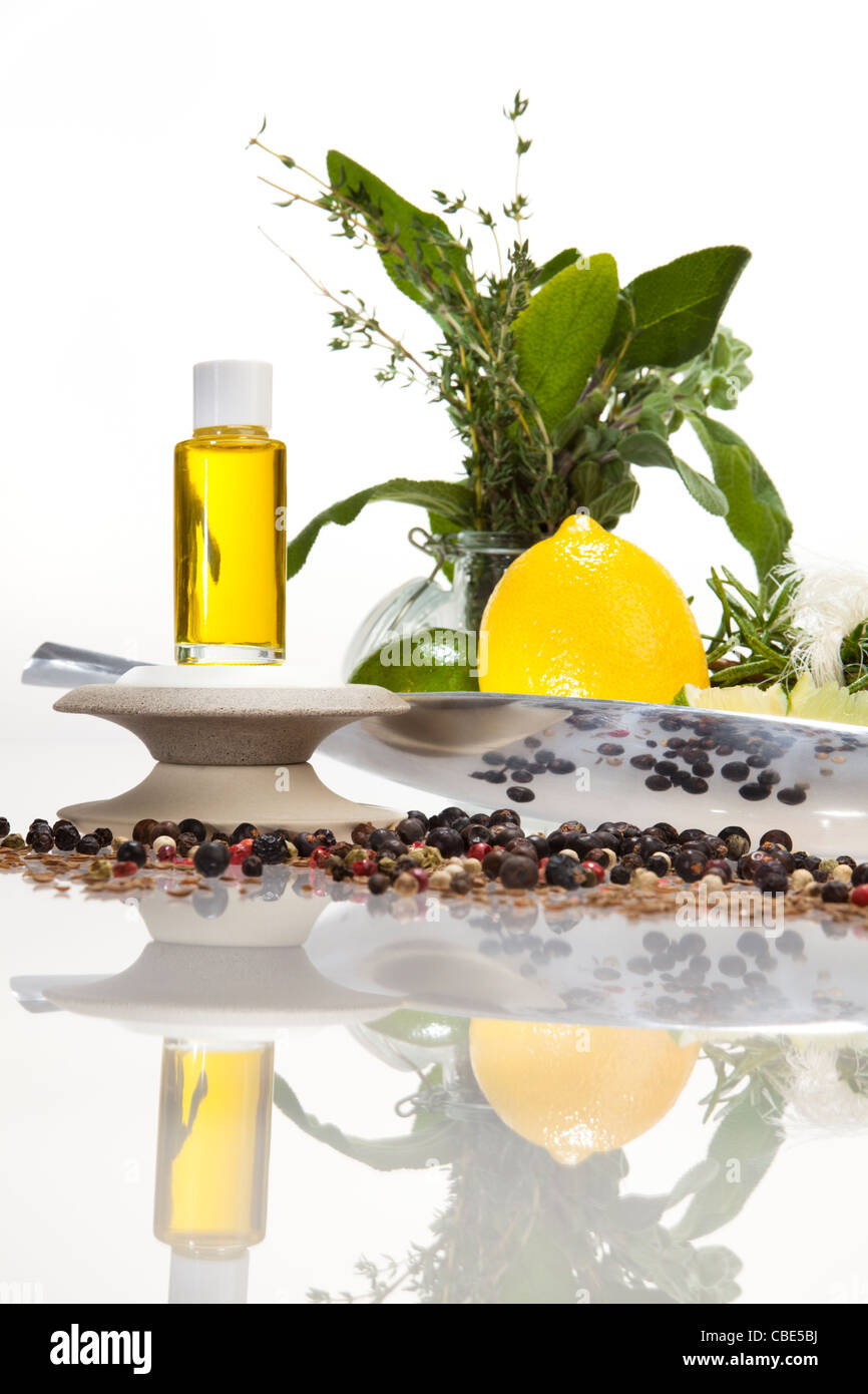 Oil mixture of essential oils for Aromatherapeutic use Stock Photo - Alamy