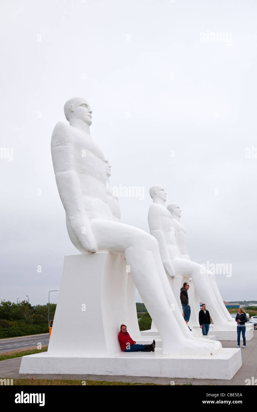 statue of the artist Wiig Hansen located by the beach in Esbjerg ...